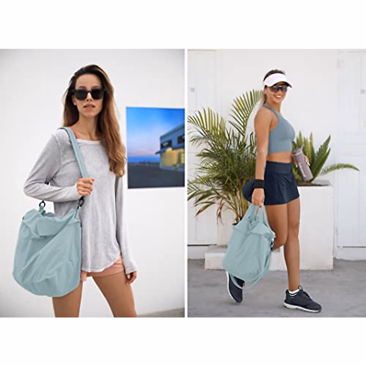 ODODOS 19L Multi Hobo Bags 2.0 with 2 Straps for Women, Totes Handbags, Crossbody Shoulder Bags, Chambray