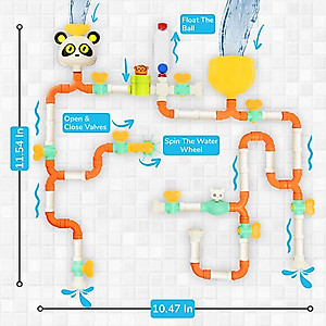 DIY Bath Toys for Toddlers Ages 1-3 and Kids 4-8, STEM Water Toys with Extra Features, 60-Piece Colorful Pipe Bathtub Set with Swiveling Valves, Top Right Toys