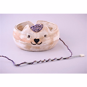 Wooden Yarn Bowl Knitting Bowl Large Crochet Yarn Holder YB03 Handmade Crocheting Accessories and Supplies Organizer 7 x 3"