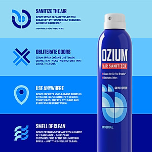 Ozium® 8 Oz. Air Sanitizer & Odor Eliminator for Homes, Cars, Offices and More, Original Scent - 3 Pack