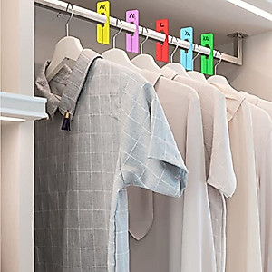 30 PCS Closet Rack Dividers, 6 Colors Rectangular Clothing Hanger Dividers with a Bonus Marker, Writable & Reusable for Sorting Clothes Size, Color Brand