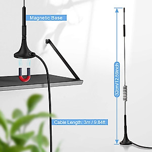 Bingfu 4G LTE 7dBi Magnetic Base MIMO SMA Male Antenna (2-Pack) Compatible with 4G LTE Wireless CPE Router Hotspot Cellular Gateway Industrial IoT Router