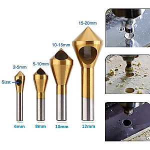 Deburring External Chamfer Tool Stainless Steel Remove Burr Tools,6pcs Countersink Drill Bit,4pcs Deburring Metal Wood Drill Bit set,90 Degree Center Punch Tool Set For Wood Quick Change Bit(11 Pack)