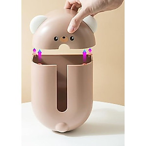 WISELADY Cute Bear Shape Wall Mounted Tissue Box, Cartoon Shape Tissue Box, Suitable for Bathroom Vanity, Bedside Table, Office, Kitchen (Brown,Medium)