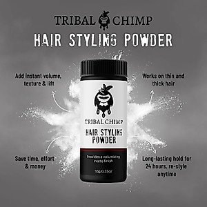 Tribal Chimp Hair Styling Powder for Men and Women, Hair Volumizer and Texture Powder - Single Pack, 10g