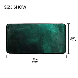 Qilmy Hunter Green Rug Non-Slip Large Rugs Soft Comfort Area Rug Home Decorative Floor Mat Carpets for Living Room Bathroom Dining Room Bedroom Dormitory-39X20 Inch