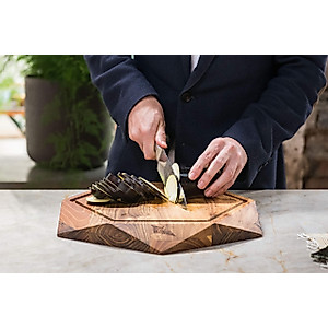 Edge of Belgravia 100% Teak Star Wood Cutting Board,Non Slip,Ecofriendly, Kitchen Chopping Board for Meat, Cheese and Vegetables, BBQ(XLarge(45 x 45 x 4 cm))