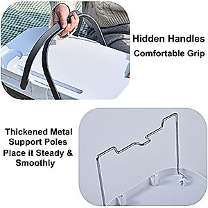 Foldable Picnic Basket with Lid and Tray Table, Collapsible Camping Basket Tub with Handle, Portable Basin Bucket for Camping BBQ