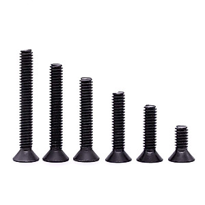 1/4-20 x 1-1/4" (26 pcs) Flat Countersunk Head Socket Head Cap Screws, 10.9 Grade Alloy Steel, Black Oxide Finish, Allen Hex Socket Drive, Full Thread, Coarse Thread UNC