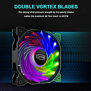 CP3 120mm Computer Fan 3-Pin Fixed Color Low Noise led case Fan High Performance PC Case Fan with Hydraulic Bearing for Gaming PC Case (3 Pack)