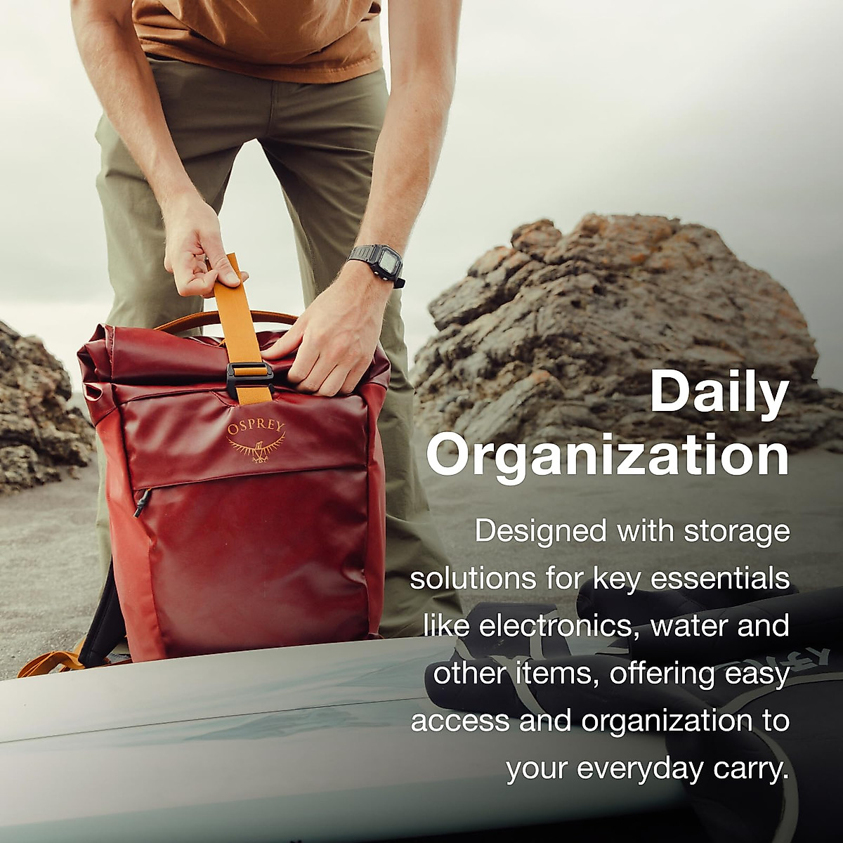 Osprey Transporter Roll Top Laptop Backpack, Black