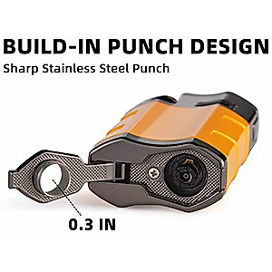 Castelar Torch Lighter Triple Jet Flame Refillable Butane Lighter with Punch Rest Holder - Butane Not Included (Yellow)