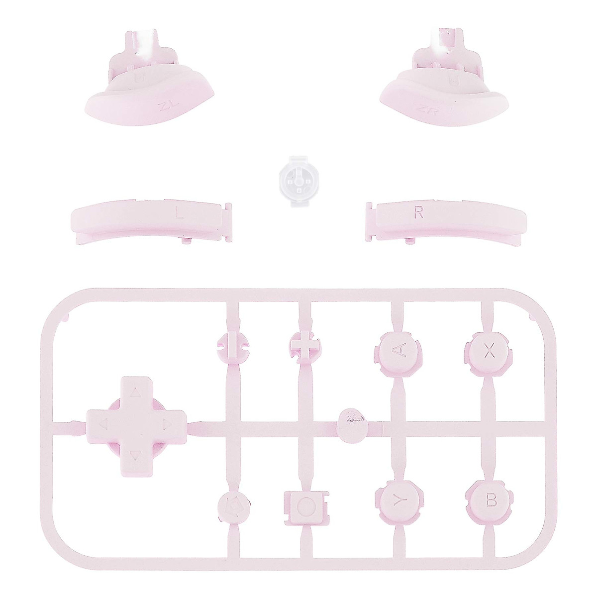 eXtremeRate Cherry Blossoms Pink Replacement ABXY Home Capture Plus Minus Keys Dpad L R ZL ZR Trigger for Nintendo Switch Lite, Full Set Buttons Repair Kits with Tools for Nintendo Switch Lite