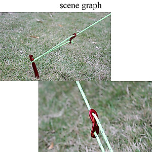 Acoeitl Aluminum Alloy Guyline Cord Adjuster Strong Tent Tensioners Rope Wind Buckle Quick Set up Easy Adjust Tighten Solid Grip for Camping Hiking Boat Cover Canopy Shade Tarp Paracord 12Pcs Red