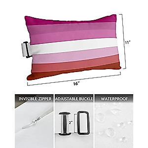 Recliner Head Pillow Ledge Loungers Chair Pillows with Insert Modern Sexuality Flag Asexual Purple and Brown Lumbar Pillow with Adjustable Strap Outdoor Waterproof Patio Pillows for Beach Pool, 2 PCS
