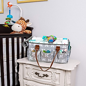 Moteph Extra Large Diaper Caddy, Craft, Toy Organizer with Zip-Top Cover with Waterproof Wet/Dry Bag - Perfect for Baby Shower
