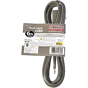 Certified Appliance Accessories 15-0346 15-Amp Appliance Power Cord, 6 Feet, 3 Wires, Grounded, Right Angle Plug Head, Gray