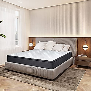 Ladinimo Queen Mattress, Medium Firm Hybrid Mattress with High Density Foam & Motion Isolation with Individually Wrapped Pocket Coils Mattresses,Queen Size Mattresses 80 * 60 * 12 inches