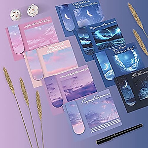 Magnetic Bookmarks Magnet Book Markers Assorted Page Markers Durable Magnetic Page Clips for Women Men and Book Lover (Moon)