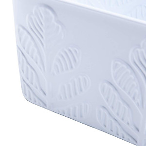 NIKKY HOME 4x6 Kitchen Metal Recipe Organization Box with Cards and Dividers, Plant Embossing Pattern