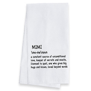 ZWZXR Mimi Definition Kitchen Towels Dish Towels Dishcloth,Mimi Grandma Appreciation Decorative Absorbent Drying Cloth Hand Towels Tea Towels for Bathroom Kitchen,Grandma Mimi Birthday Gifts