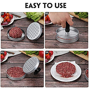 Bugucat Burger Press 50 Patty Papers Set - Non-Stick Hamburger Press Patty Maker Mold with Wax Patty Paper Sheets Meat Beef Pork Lamb Cheese Halal Nut Veg Veggie Burger Maker for BBQ Barbecue Grill