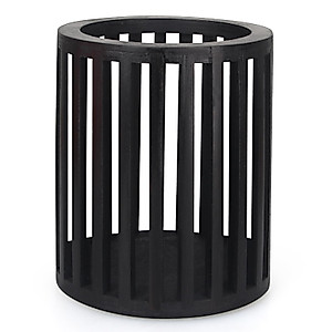 Wood Kitchen Utensil Holder Silverware Caddy Black Wooden Utensil Holder Modern Cutlery Holder Farmhouse Utensil Crock Flatware Caddy Cooking Utensil Organizer Holder for Countertop Spoon Holder