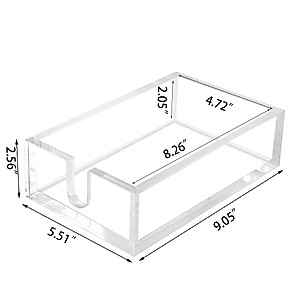 Phineoly Acrylic Guest Towel Napkin Holder, 0.37Inch Thickness Clear Paper Towel Tray, Rectangle Napkin Holders for Kitchen, Dining Room, Bathroom