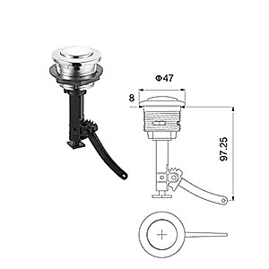 MXIAOXIA Button Toilet Single Button Flush Toilet Seat Tank Valve Single Lever Bathroom Toilet Water Switch