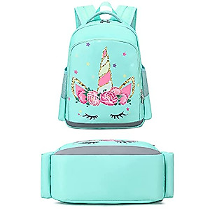 JIANYA Backpack for Girls Preschool Kindergarten Bookbag Kids School Backpack with Lunch Box Lightweight