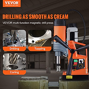 VEVOR Magnetic Drill, 1400W 2" Boring Diameter, 2922lbf/13000N Portable Electric Mag Drill Press with Variable Speed, 810 RPM Drilling Machine for any Surface Home Improvement Industry Railway