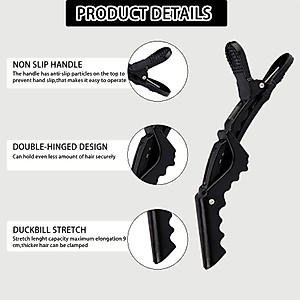 39 Pcs Butterfly Hair Clips Set with Non-slip Grip - Alligator Croc Clips, 3 Rat Tail Combs for Sectioning and Styling Hair Salon Tool for Girls