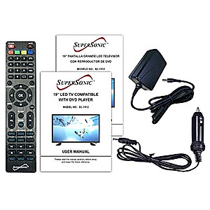 SuperSonic SC-1912 LED Widescreen HDTV 19", Built-in DVD Player with HDMI, USB & AC/DC Input: DVD/CD/CDR High Resolution and Digital Noise Reduction