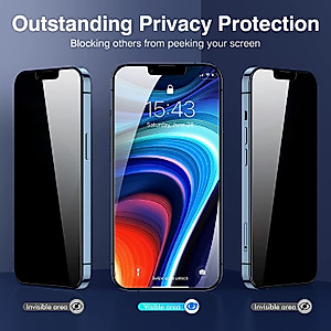 SaharaCase - ZeroDamage Privacy Glass Screen Protector [2-Pack] for Apple iPhone 13 Pro Max & iPhone 14 Plus 6.7” (2022) Anti-Scratch & Anti-Fingerprint Easy Installation Full Coverage Bubble Free 9H Hardness