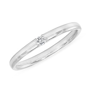 Takar Solid 14k Gold Solitaire Diamond Accent Ring, Promise ring, Engagement Wedding Band Jewelry for Men and Woman, Made in USA. (Size 10)