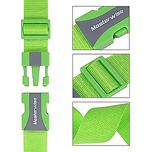 Masterwise Luggage Straps, 79” Adjustable Luggage Straps for Suitcases TSA Approved Travel Belt Suitcase Strap to Keep Your Suitcase Secure While Traveling (Green, 2pcs)