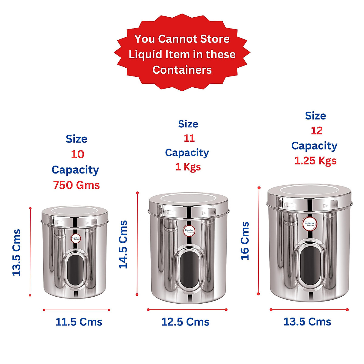 Opullo Stainless Steel See Through Containers for Kitchen | Mirror Polished Stainless Steel Containers With Lid and Transparent Window | Multipurpose Dabba Set for Kitchen | Pack of 4 | 1.25 Kgs