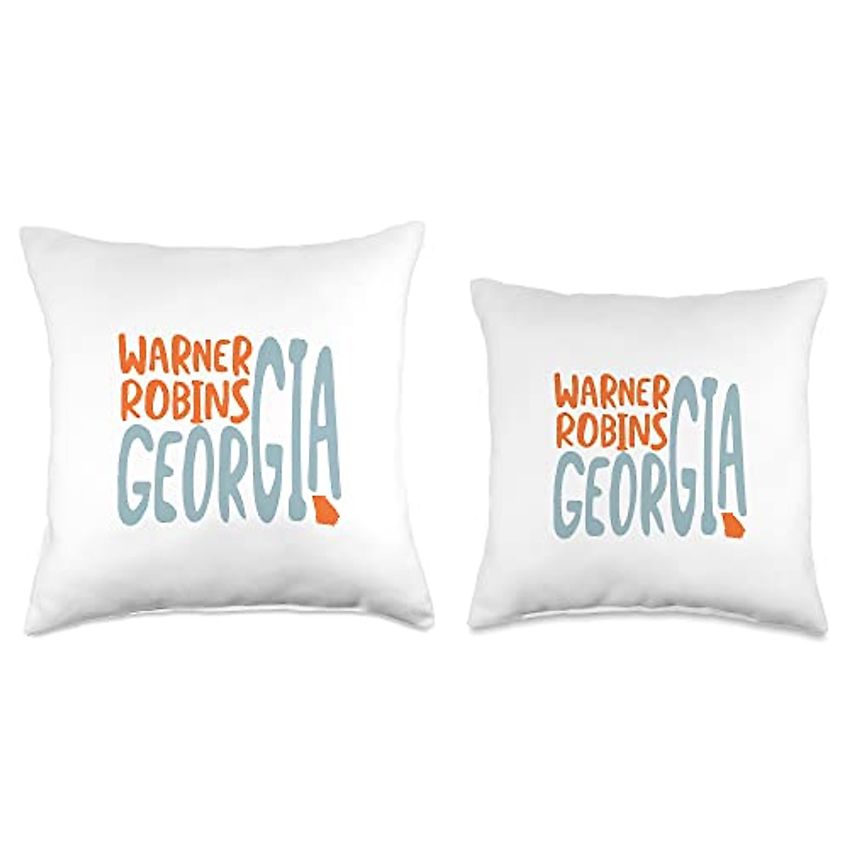 Whyitsme Design Warner Robins Georgia, GA Souvenir Throw Pillow, 16x16, Multicolor