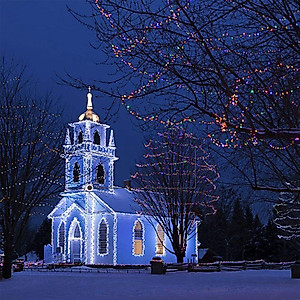 UCTEK Christmas String Lights, Solar Powered LED Lights, Outdoor Decorative Lighting, Waterproof 8 Modes Decorations for Indoor Outdoor Home Xmas Trees Garden Yard Party Wedding Lawn Patio White