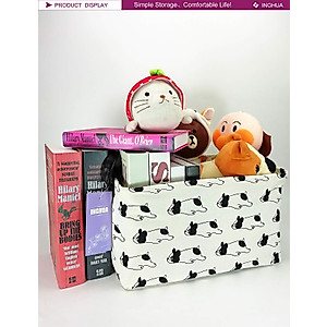 INGHUA Rectangular Storage Basket Fabric Organizer Bin for Toys,Books,Clothes,Gifts,Pets-Perfect for Home,Office,Nursery,Dorm,Shelf(Rec Bulldog)