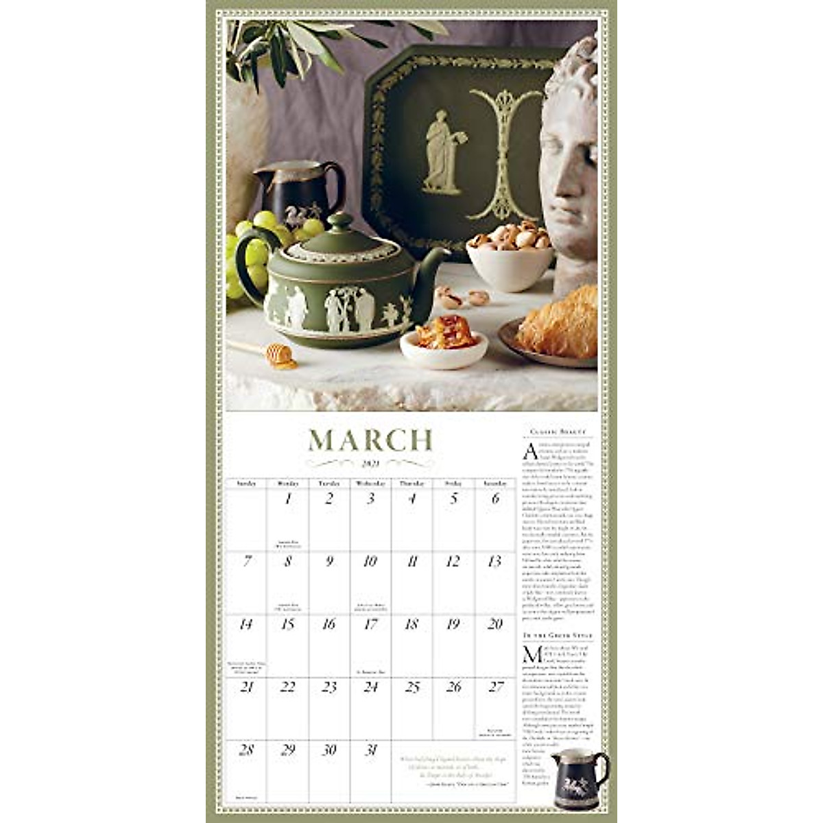Collectible Teapot & Tea Wall Calendar 2021