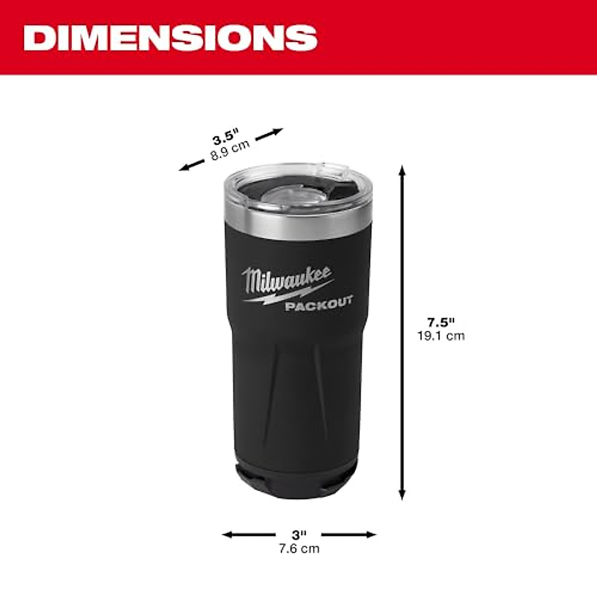 Milwaukee Packout Insulated Tumbler 590 Ml (Black) - 48-22-8392B