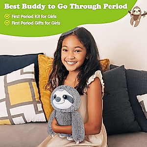 SuzziPad Microwavable Stuffed Animal, Heated Sloth Plush for Anxiety, Bedtime, Cuddle & Companion, Soreness & Stress Relief, Warmer Plueshies, Microwave Heating Pad, Gifts for Women, Gray
