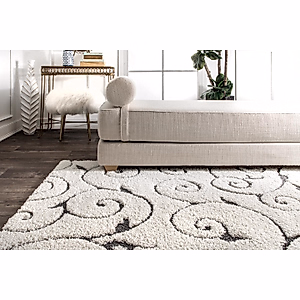 nuLOOM Maisha Contemporary Shag Runner Rug, 2' 8" x 8', Dark Grey, Runner