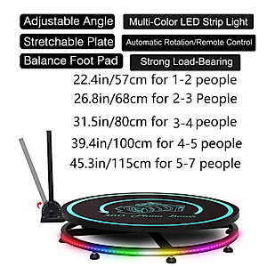 MWE 360 Photo Booth Machine for Parties with Extra Battery,Logo Customization,Software APP Remote Automatic 360 Spin Camera Booth,Honeycomb Box Packaging (45.3")