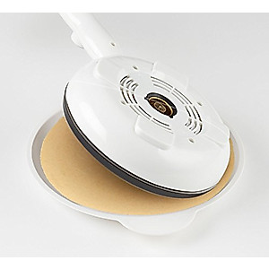 Salton Cordless Electric Crepe Maker With Bonus Batter Dish and Spatula with Non-Stick Cooking Surface, Automatic Temperature Control for 7.5" Crepes and Tortillas, Recipes Included, White (CM1337)