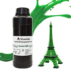 Voxelab 3D Printer Resin, LCD UV-Curing Resin, Tough & Rigid 3D Resin with 405nm Standard Photopolymer for LCD 3D Printing(0.5KG,Green)