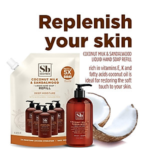 Soapbox Liquid Hand Soap, Coconut Milk & Sandalwood, Gentle & Moisturizing Hand Wash for Kitchen and Bathroom, Vegan & Cruelty Free Scented Hand Soap 12 Ounce Pump Bottles (Pack of 3)