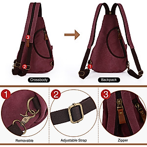 HuxFam Small Sling Crossbody Backpack Multipurpose Casual Daypack Backpacks Outdoor Cycling Hiking Travel