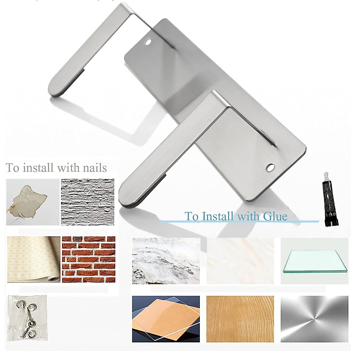 Cuisallette Stainless Steel Wall Mounted Pot Lid Holder Organizer Cutting Board Storage Rack Punch-free Multifunctional Kitchen Shelf 2 PCS